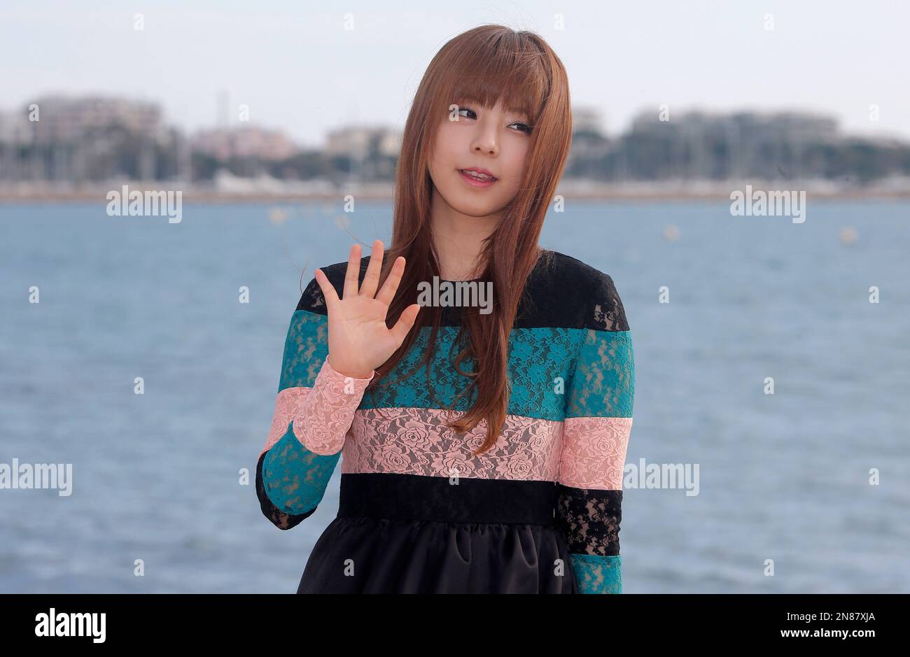Korean singer Juniel poses at the 47th MIDEM (International record ...