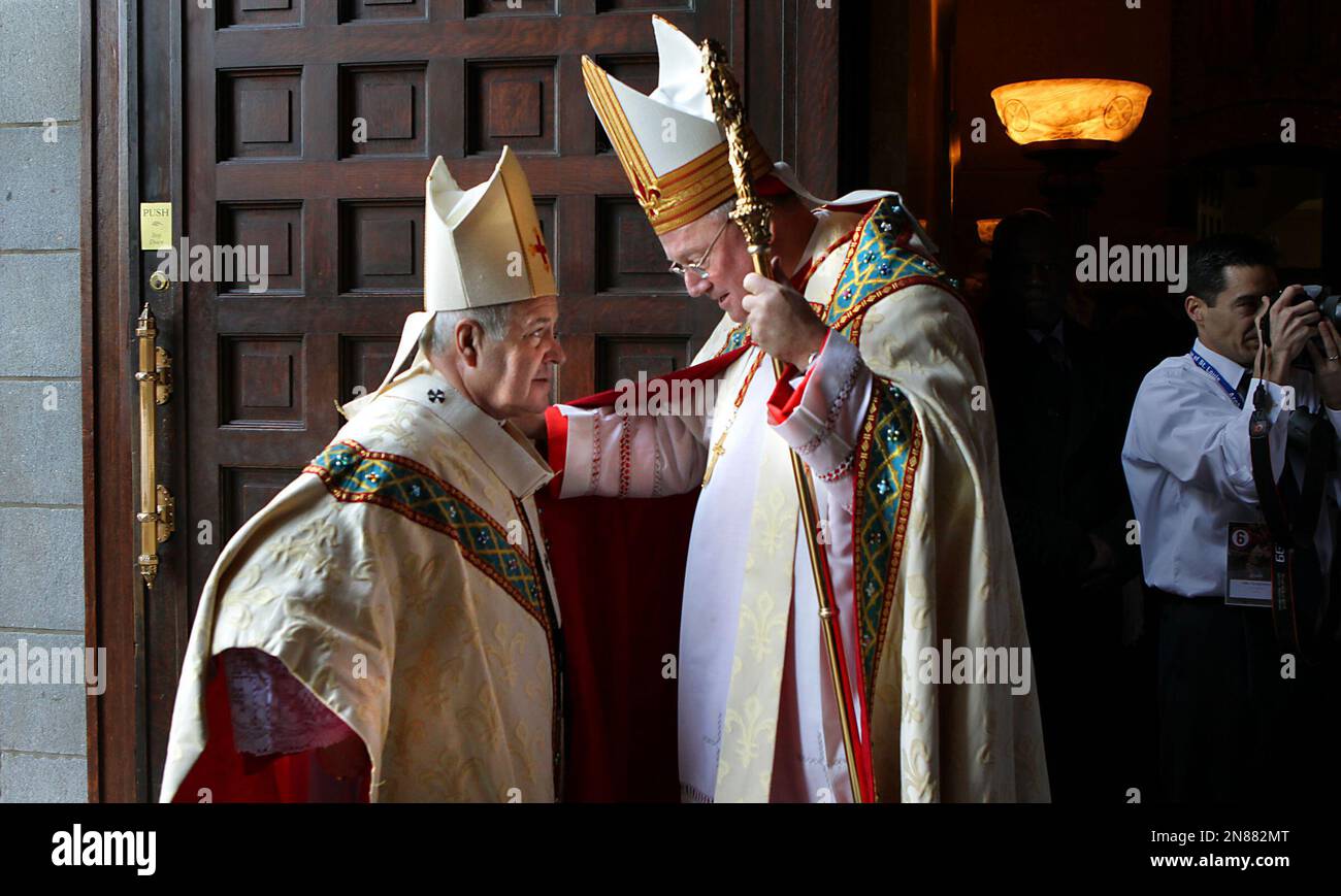 Cardinal Timothy Dolan, Archbishop of New York (right) and Robert ...
