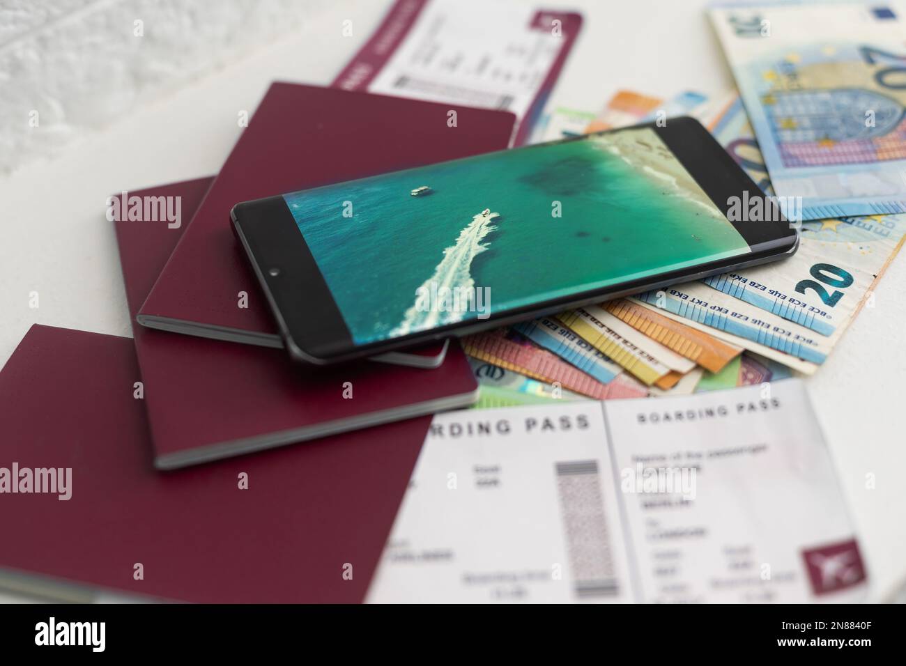Preparing for the trip. Purchase of plane tickets. Documents money ...