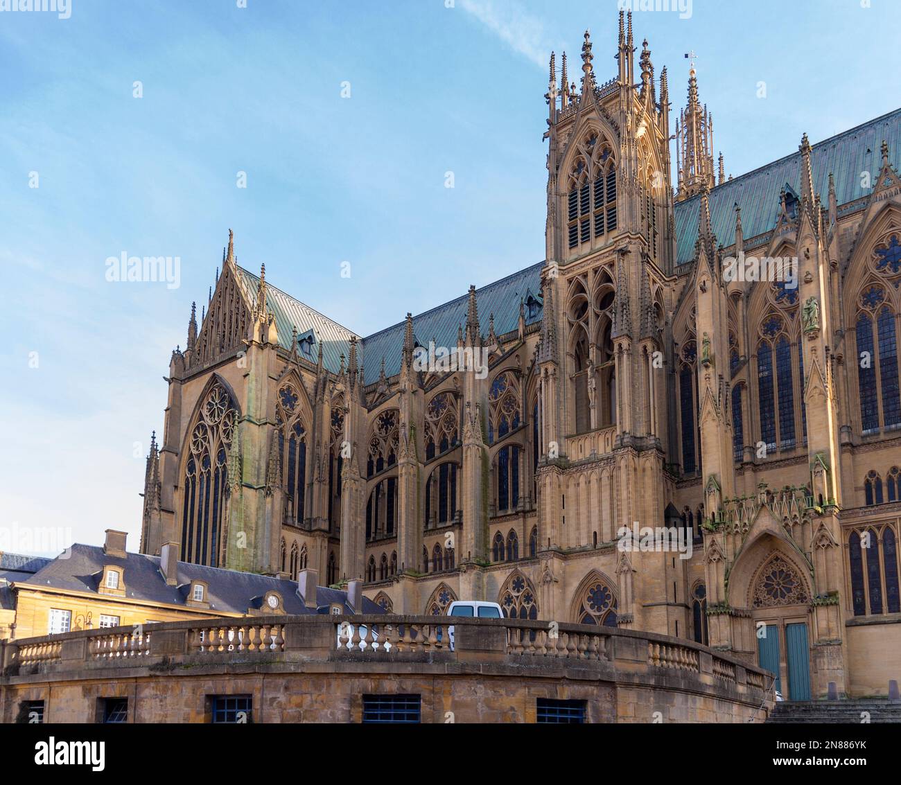 The Cathedral of Saint Stephen in Metz, a city in the Lorraine region ...