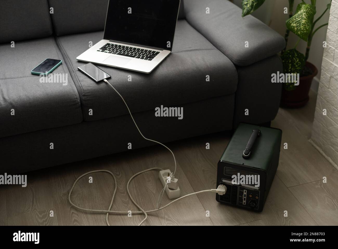 Charging station. Generator power bank battery in the absence of ...