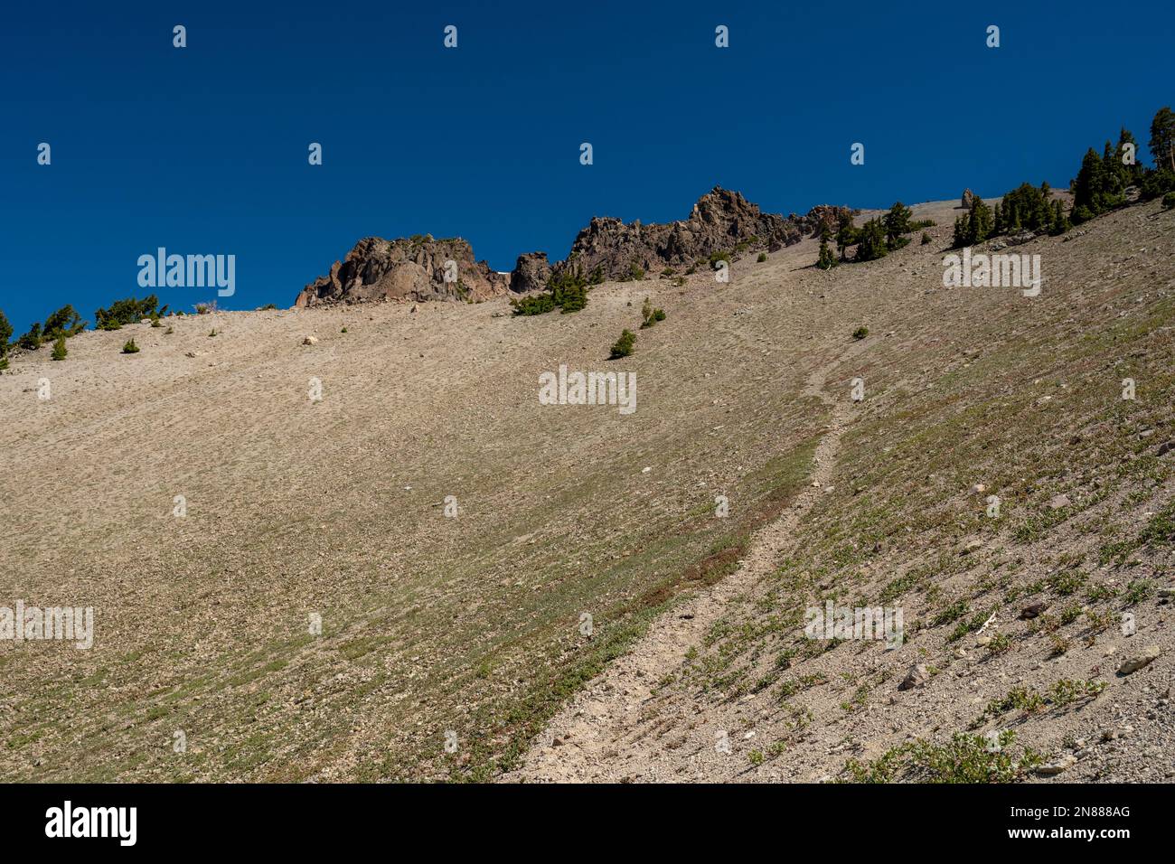 Off Trail Scar On Hill Side To Lassen Peak reveals overuse on the ...