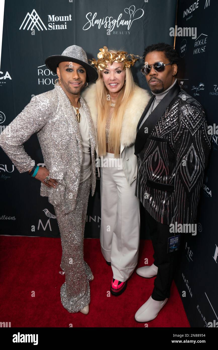 Aaron Paul, Luciana Pampalone and Erick “Mr. Major” Shervington attend the Susanne Bartsch LOOK ...