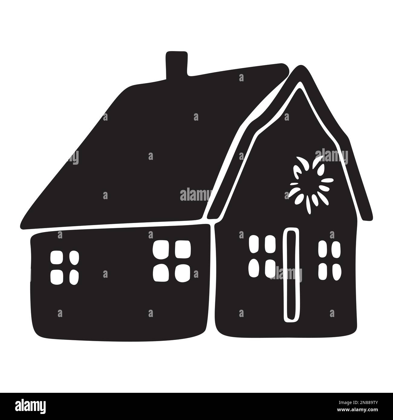 Cute rustic cottage motif in homestead vintage style. Vector ...