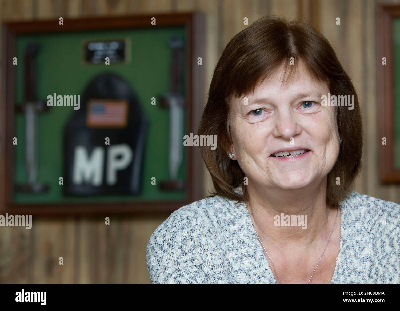 U.S. Army Capt. Linda L. Bray in her home on Thursday, Jan. 24, 2013 ...