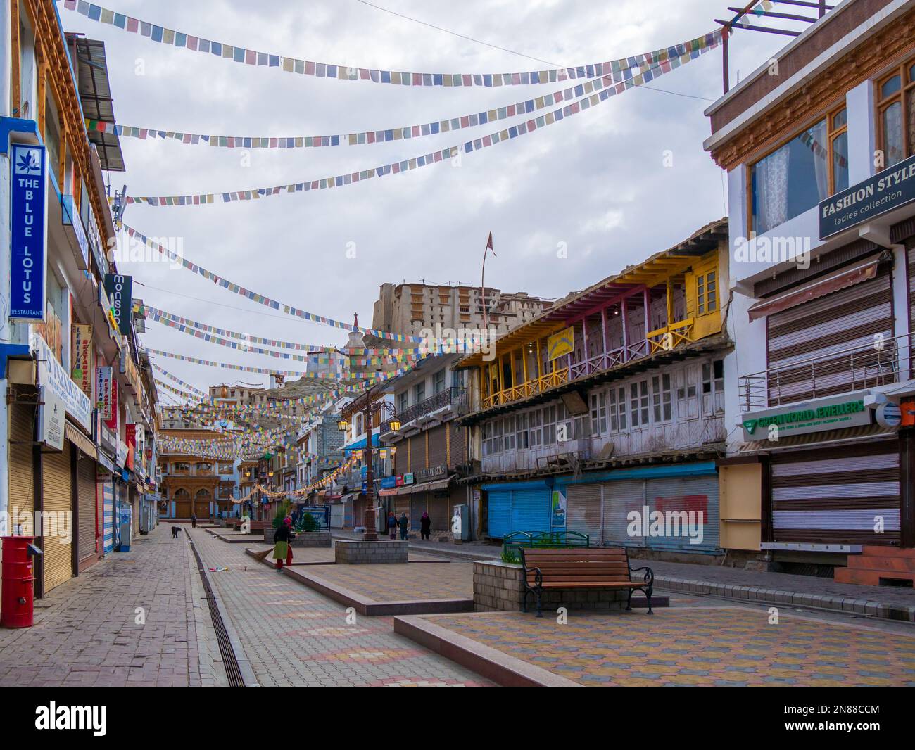 Ladakh, India - June 18,2022:Leh Market is an ancient market dated back ...