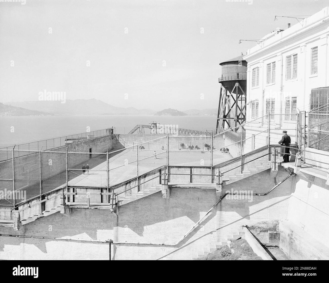 This is the high-walled recreation yard at Alcatraz Federal prison ...