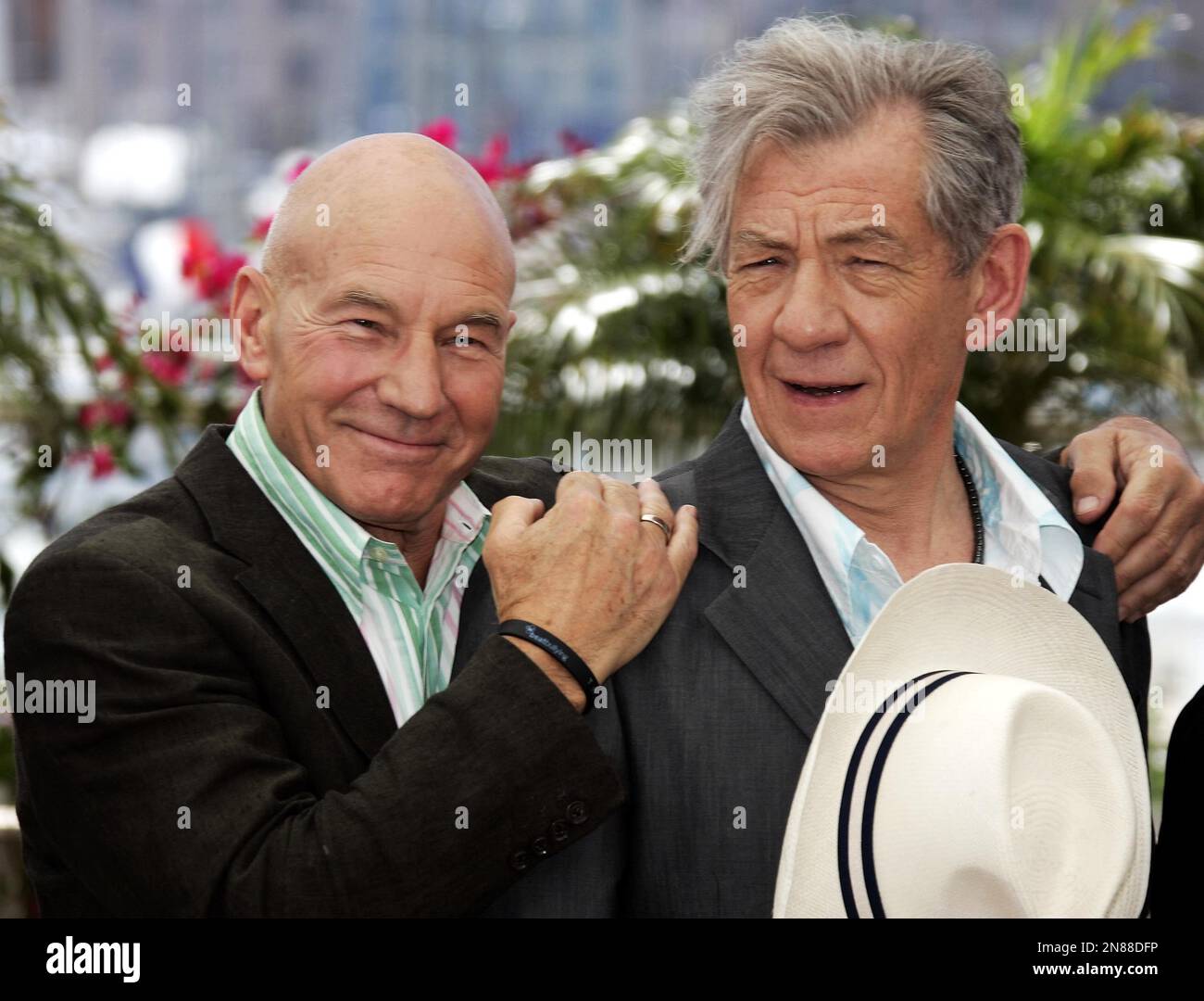 FILE - This May 22, 2006 file photo shows actors Patrick Stewart, left ...