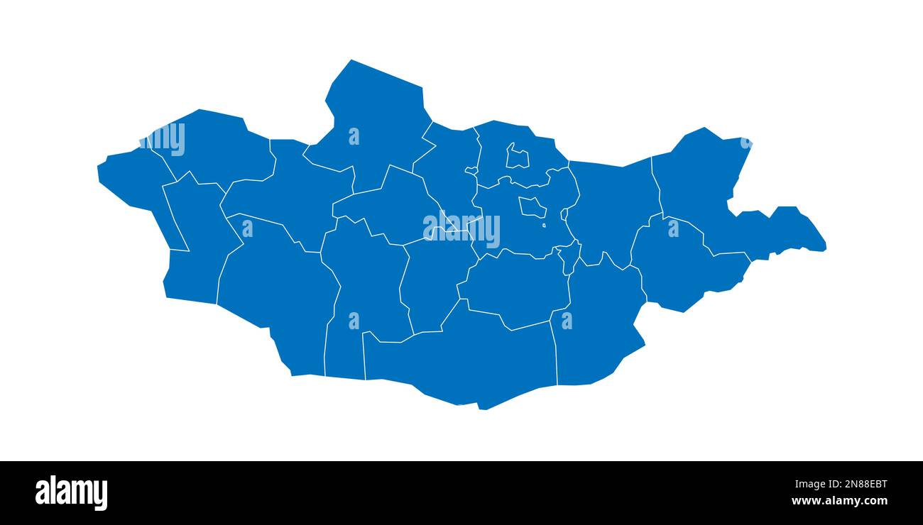 Mongolia political map of administrative divisions - provinces and khot ...