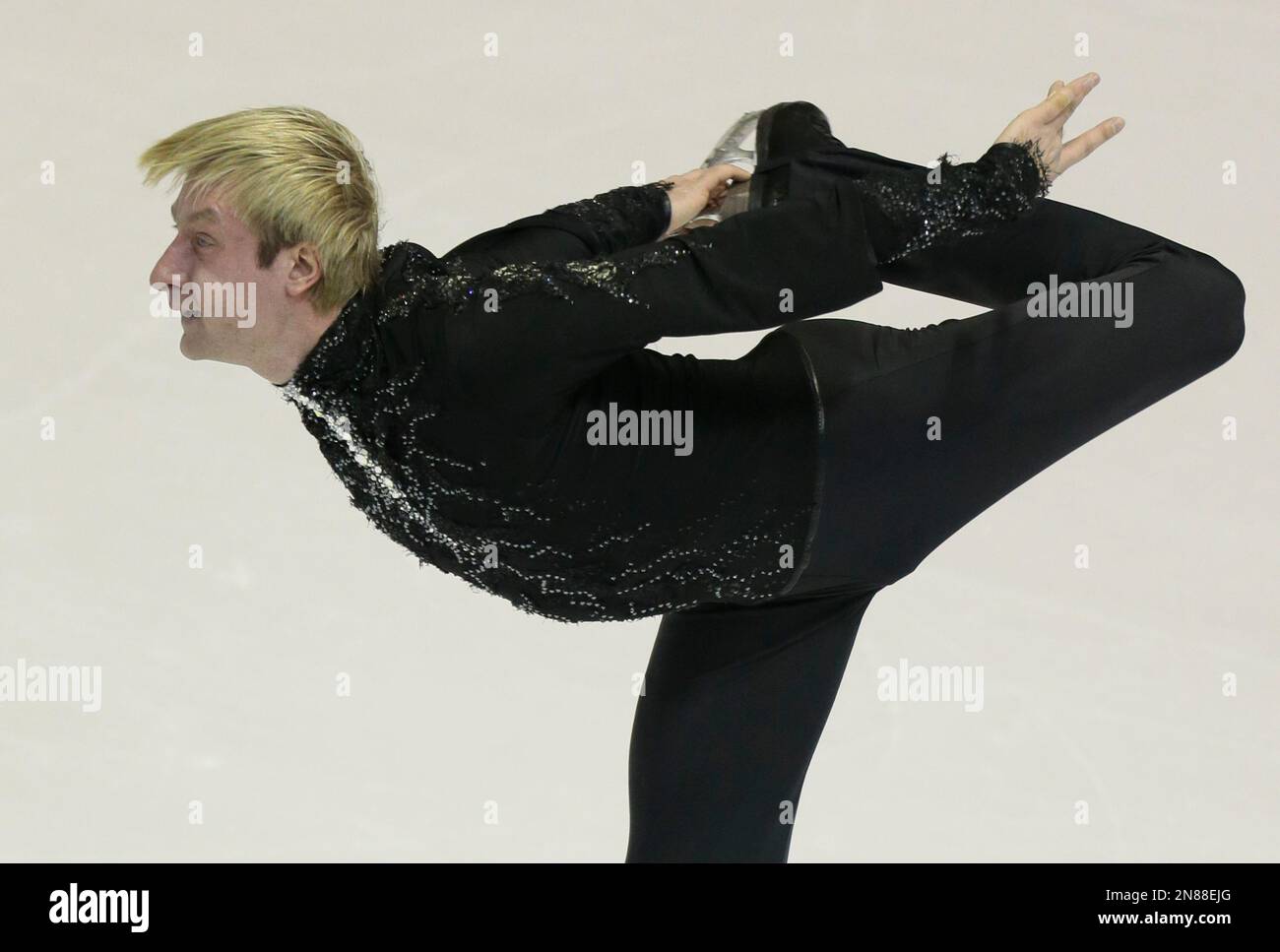 Evgeni Plushenko, of Russia, skates his short program at the ISU ...