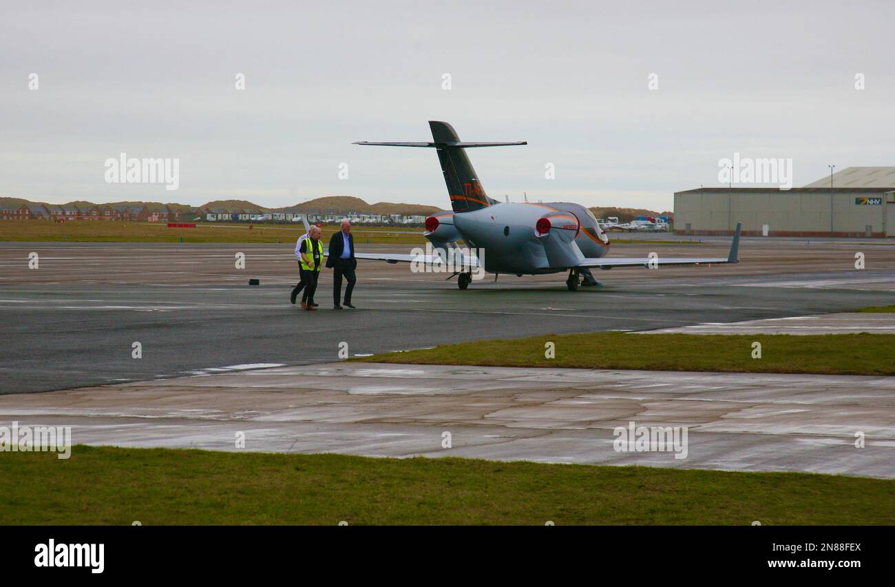 A view of the runway at Blackpool Airport, Blackpool, Lancashire ...