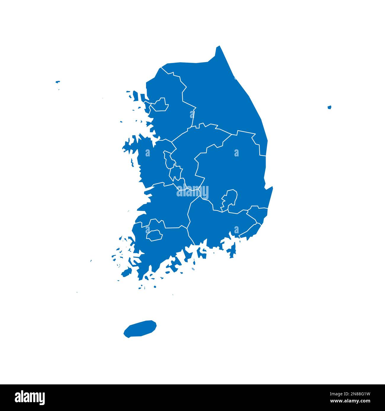 South Korea political map of administrative divisions - provinces ...