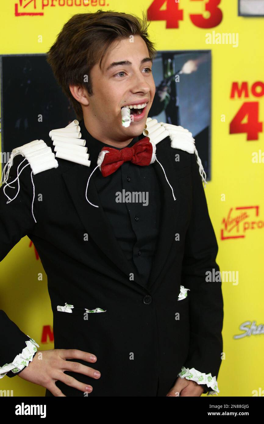 Jimmy Bennett attends the premiere of "Movie 43" at the TCL Chinese ...