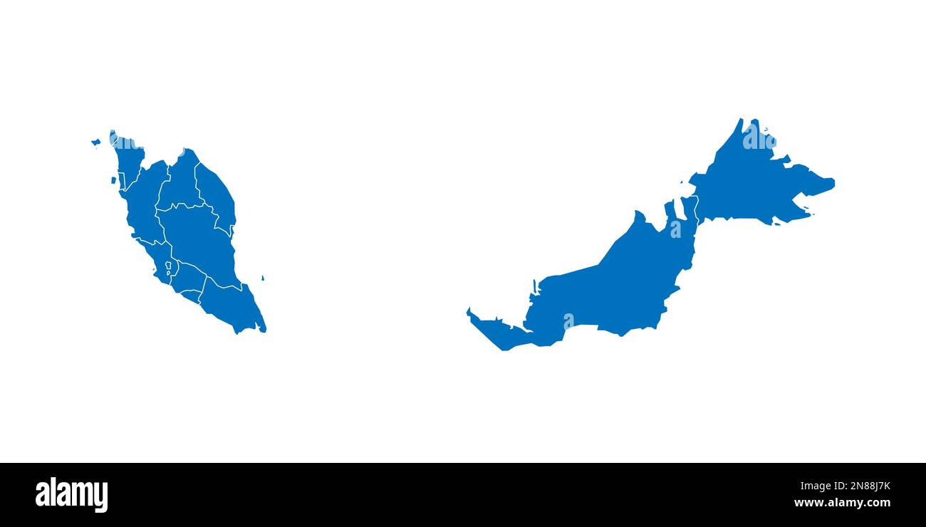 Malaysia political map of administrative divisions - states and federal ...