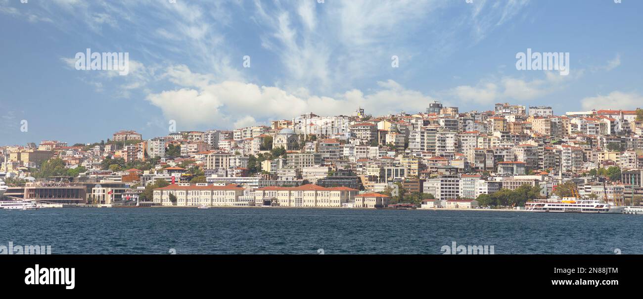 Istanbul, Turkey - August 29, 2022: View from Bosphorus Strait of the ...