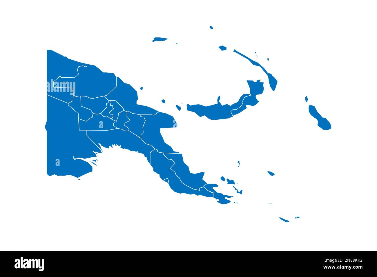 Papua New Guinea political map of administrative divisions - provinces ...