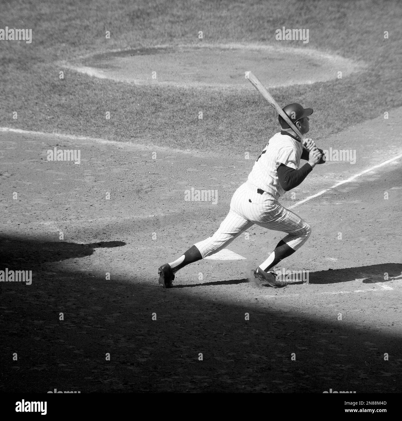 New York Yankee Mickey Mantle hits first homer of 1967 season against ...