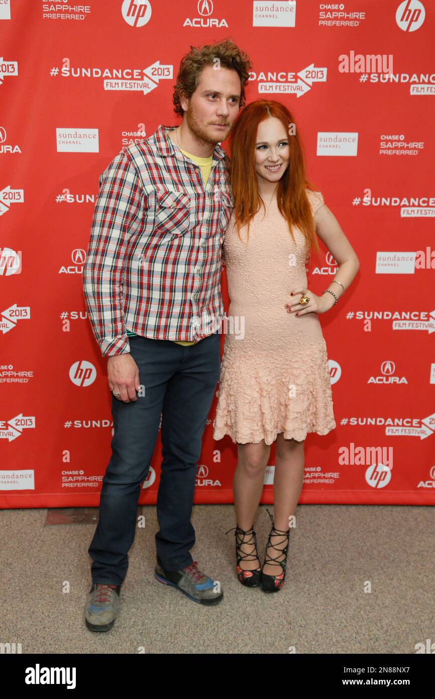 Cast members Brian Gattas, left, and Juno Temple, right, pose at the ...