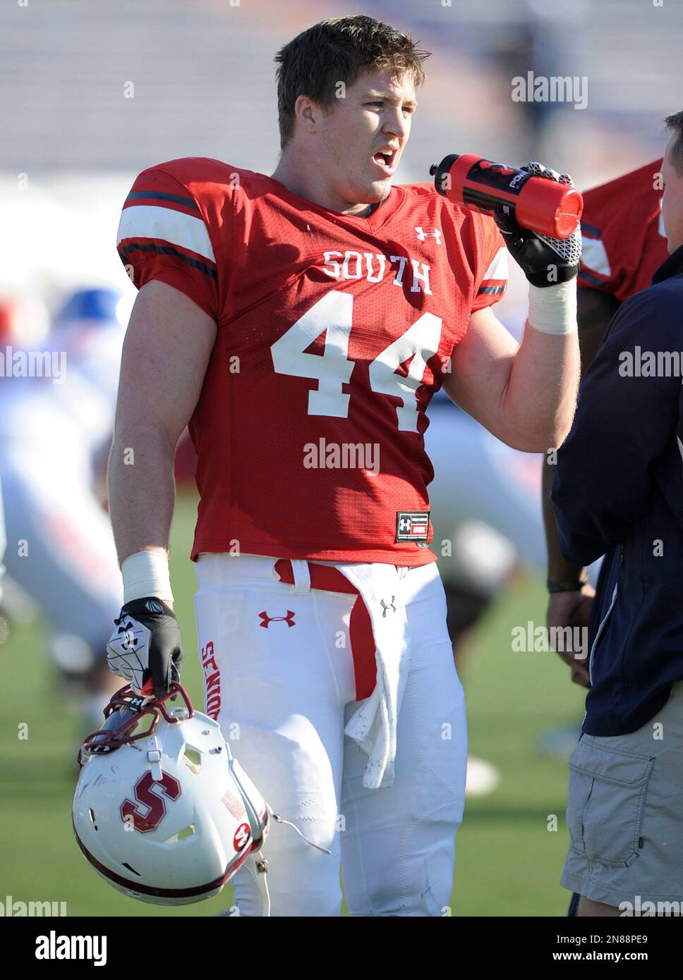 Senior Bowl South Squad linebacker Chase Thomas of Stanford (44) takes ...