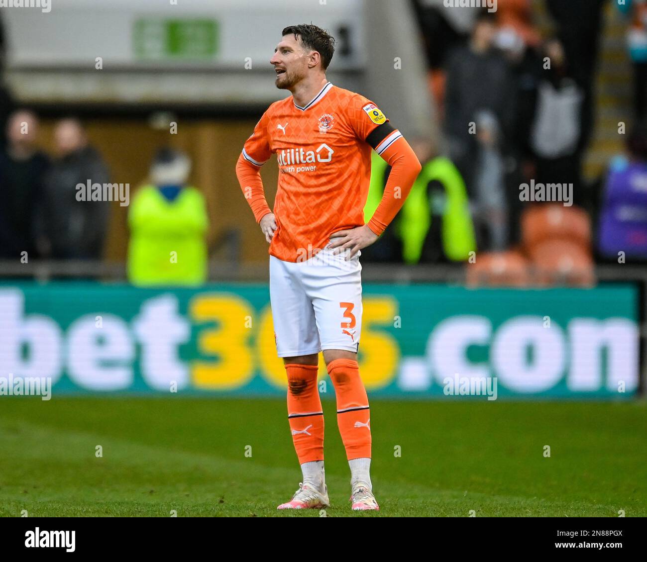 James Husband #3 of Blackpool during the Sky Bet Championship match ...