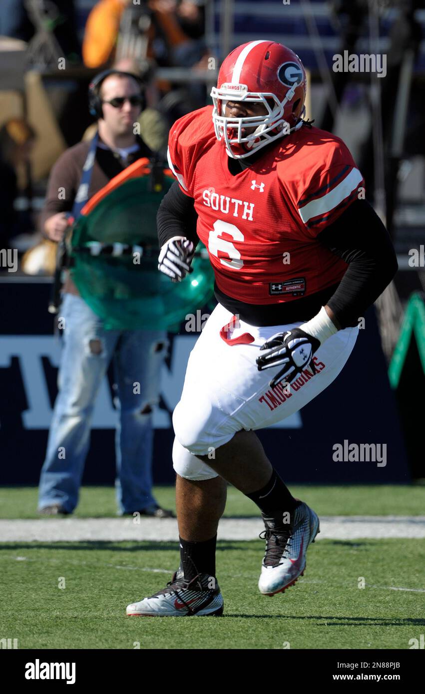 Senior Bowl South Squad defensive lineman John Jenkins of Georgia (6 ...