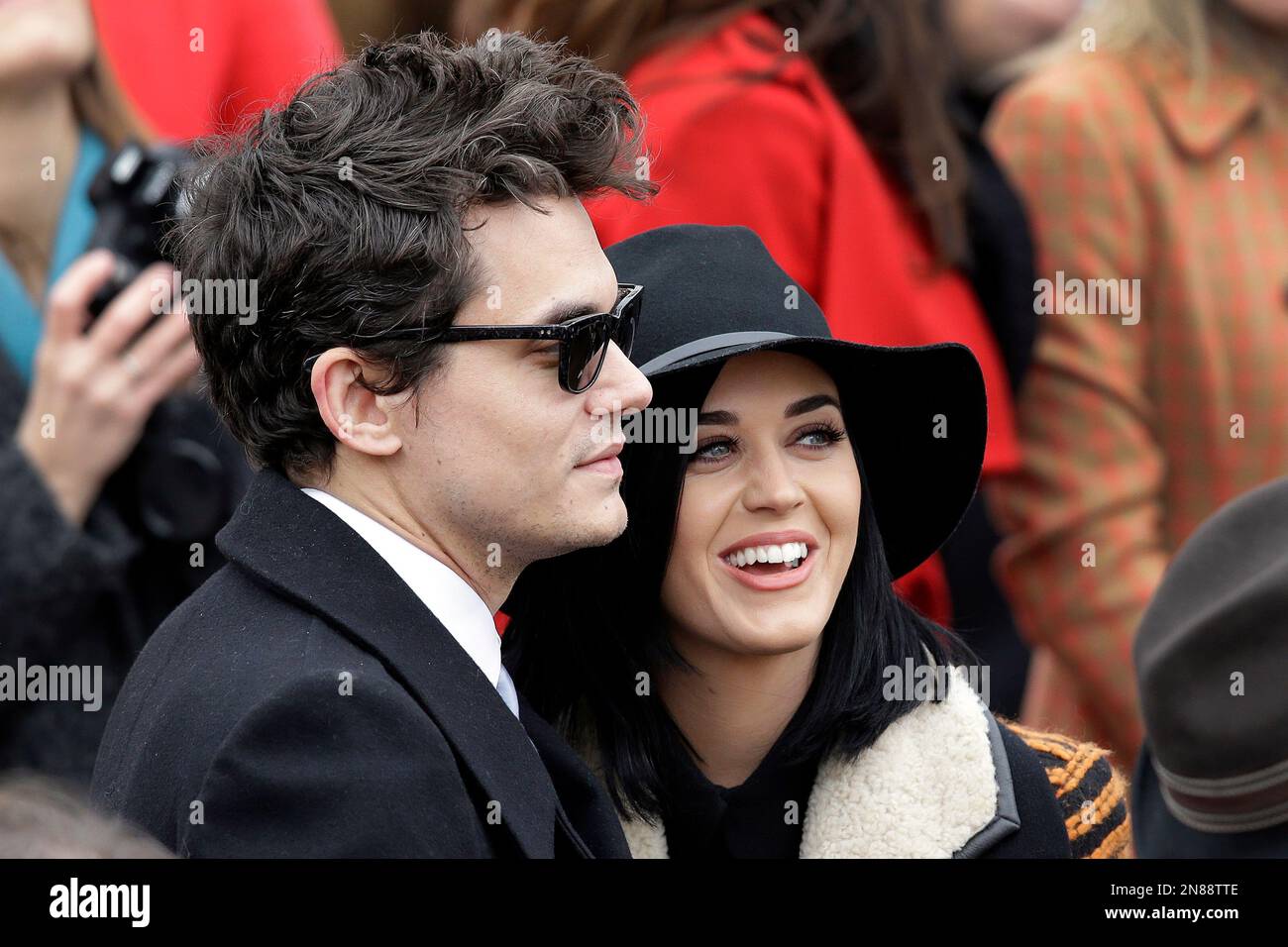 John Mayer and Katy Perry arrive at the ceremonial swearing-in for ...