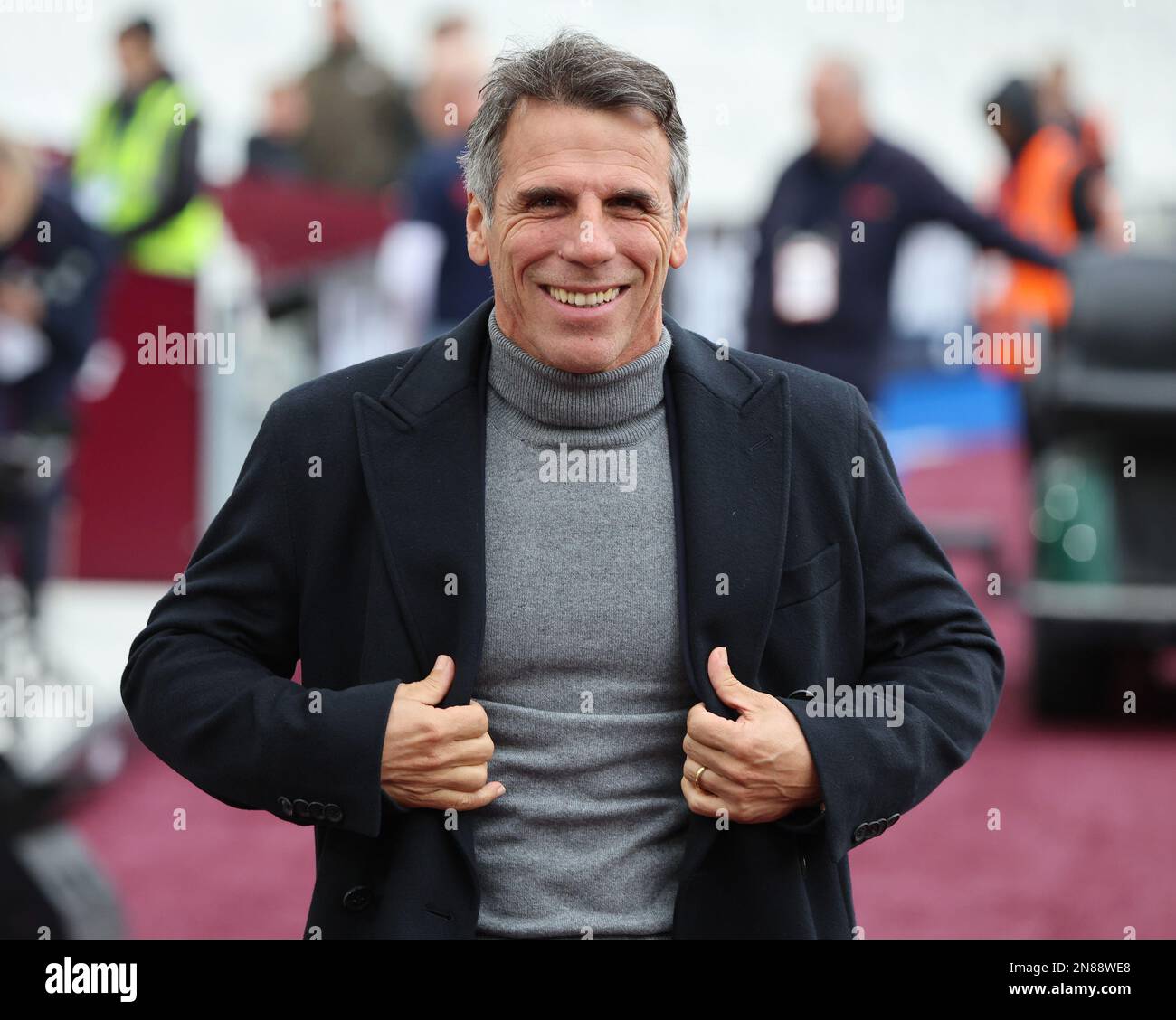 London, UK. 11th Feb, 2023. Gianfranco Zola Ex Chelsea player and BT ...