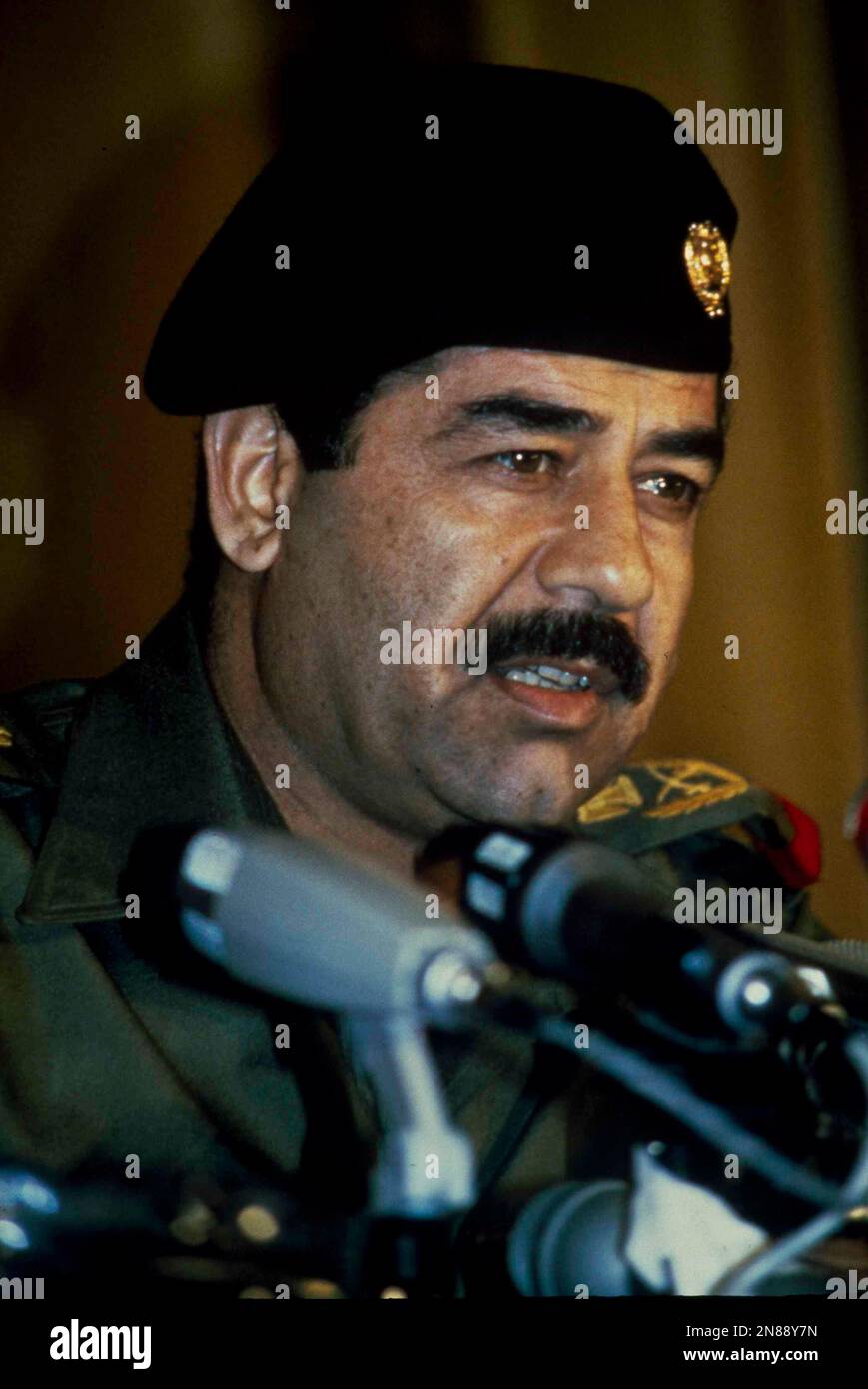 Iraqi President Saddam Hussein is shown speaking in Baghdad, Nov. 11 ...