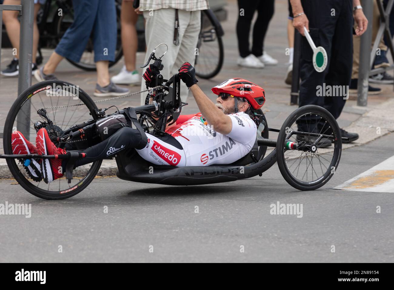 Athlete with its Special Bike on a City Track during a Race Stock Photo ...