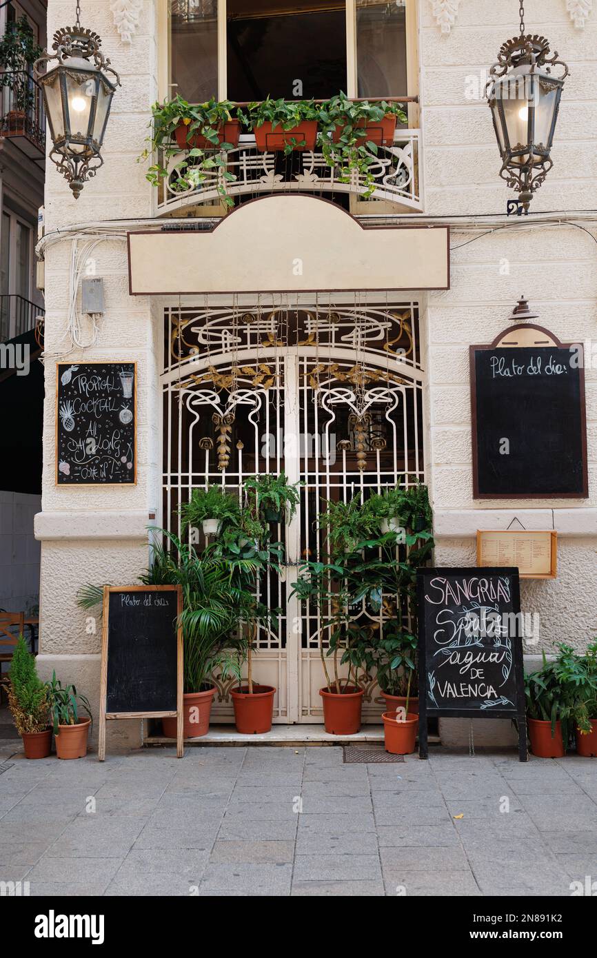 Entrance of a Characteristic Restaurant with the Menu displayed on ...