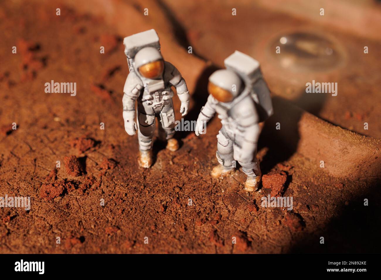 Astronauts Explorers of the Planet Mars: scaled down Models Stock Photo ...