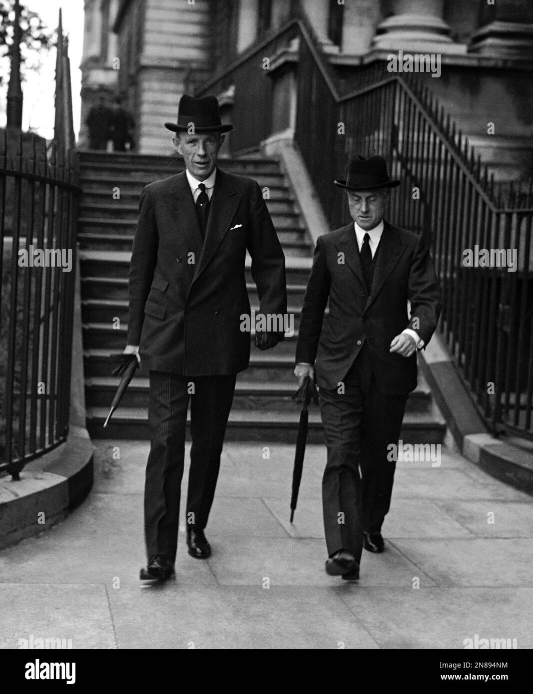 Britain's First Lord of the Admiralty, Sir Samuel Hoare, right and Lord ...