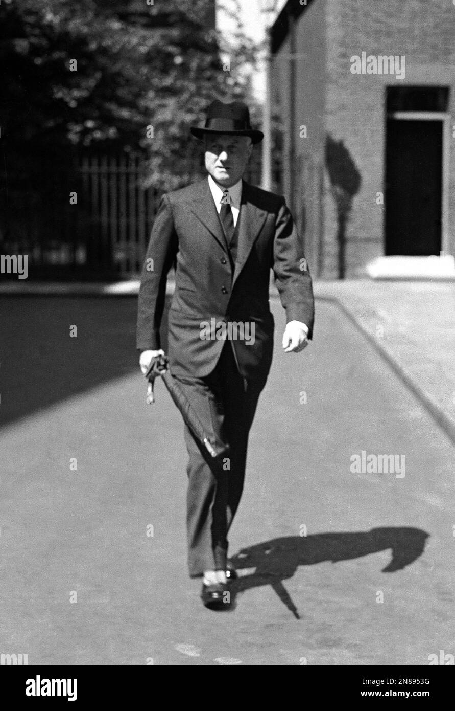 Britain's First Lord Of the Admiralty, Sir Samuel Hoare, arriving in ...