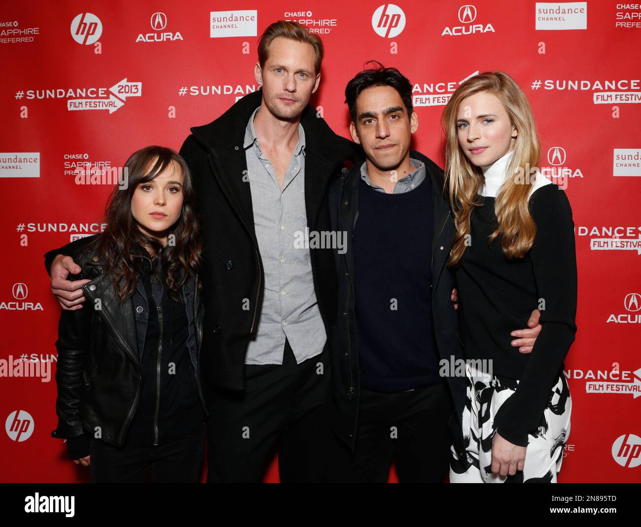 From left, actors Ellen Page, Alexander Skarsgard, director Zal ...