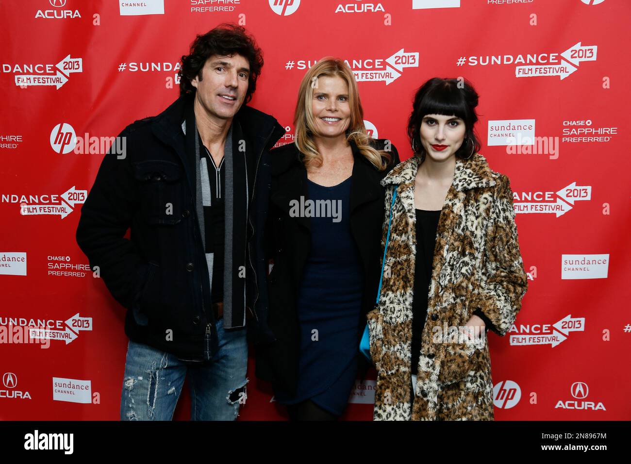 Cast members, actress Mariel Hemingway, center, her boyfriend Bobby ...