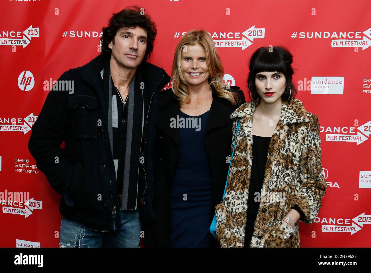 Cast members, actress Mariel Hemingway, center, her boyfriend Bobby ...