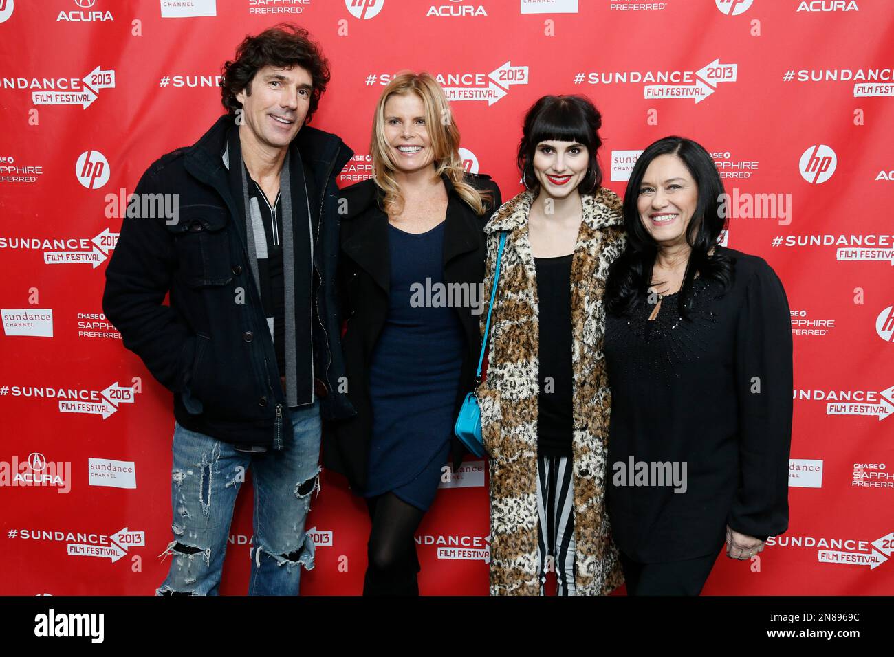 Cast members, actress Mariel Hemingway, center, her boyfriend Bobby ...