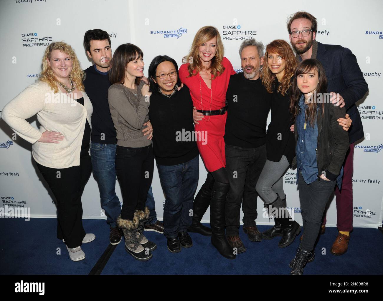 The cast and director of "Touchy Feely", from left, actor Ron ...