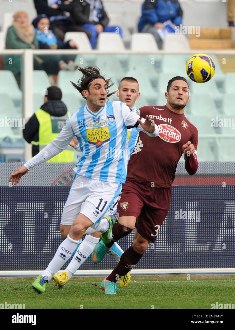 Pescara midfielder Francesco Modesto and Torino defender Danilo D ...