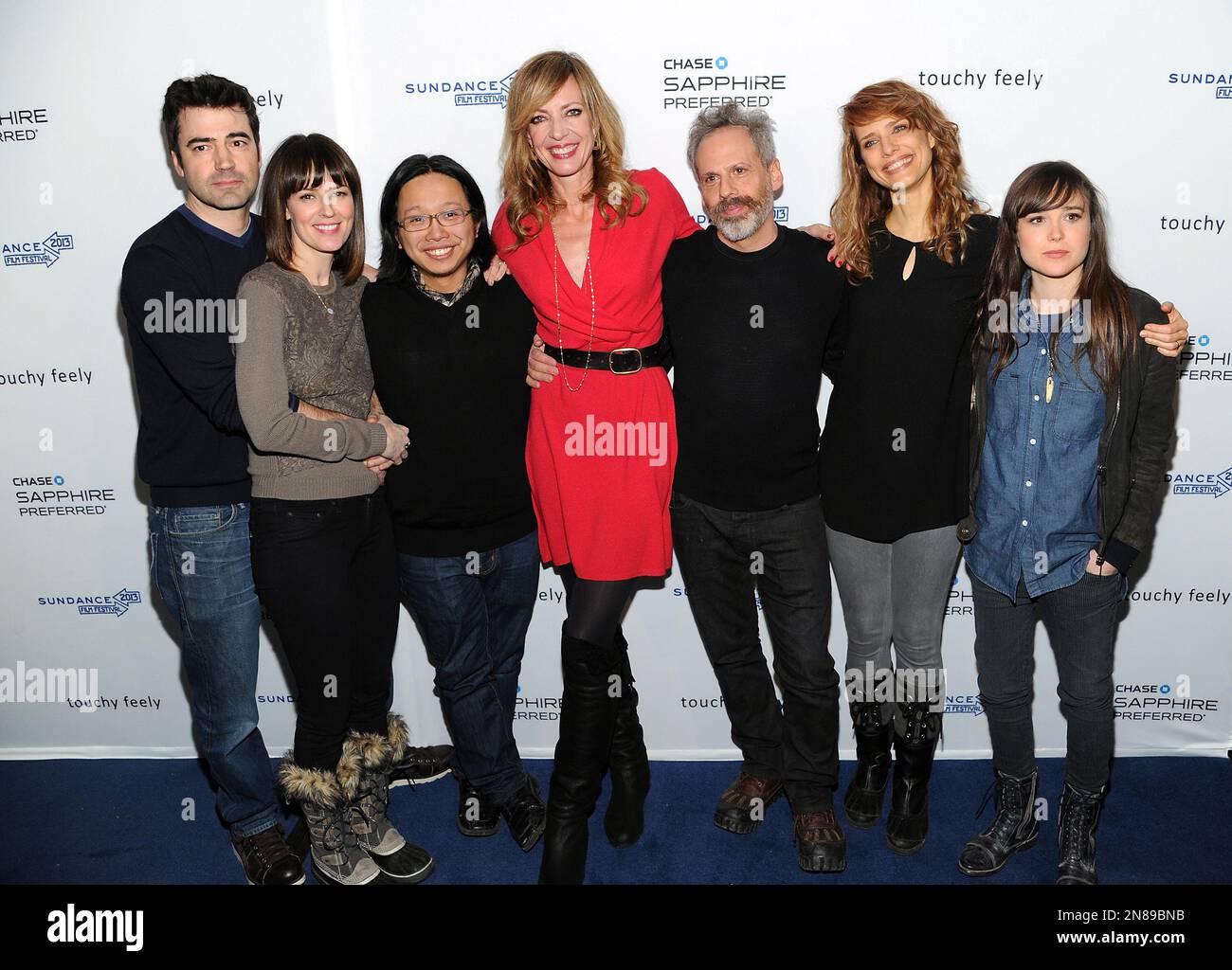 The cast and director of "Touchy Feely", from left, actor Ron ...