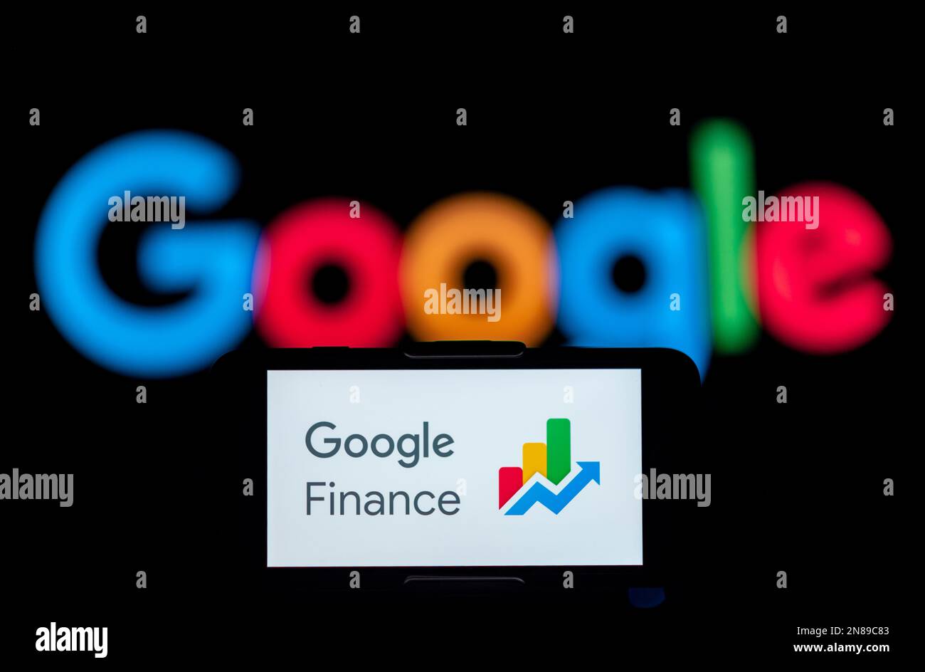 In this photo illustration, the logo of a google finance is seen ...
