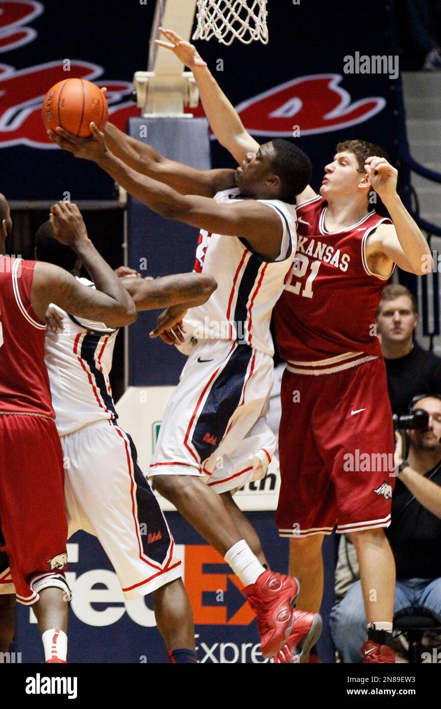 Mississippi forward Reginald Buckner (23) shoots against Arkansas ...