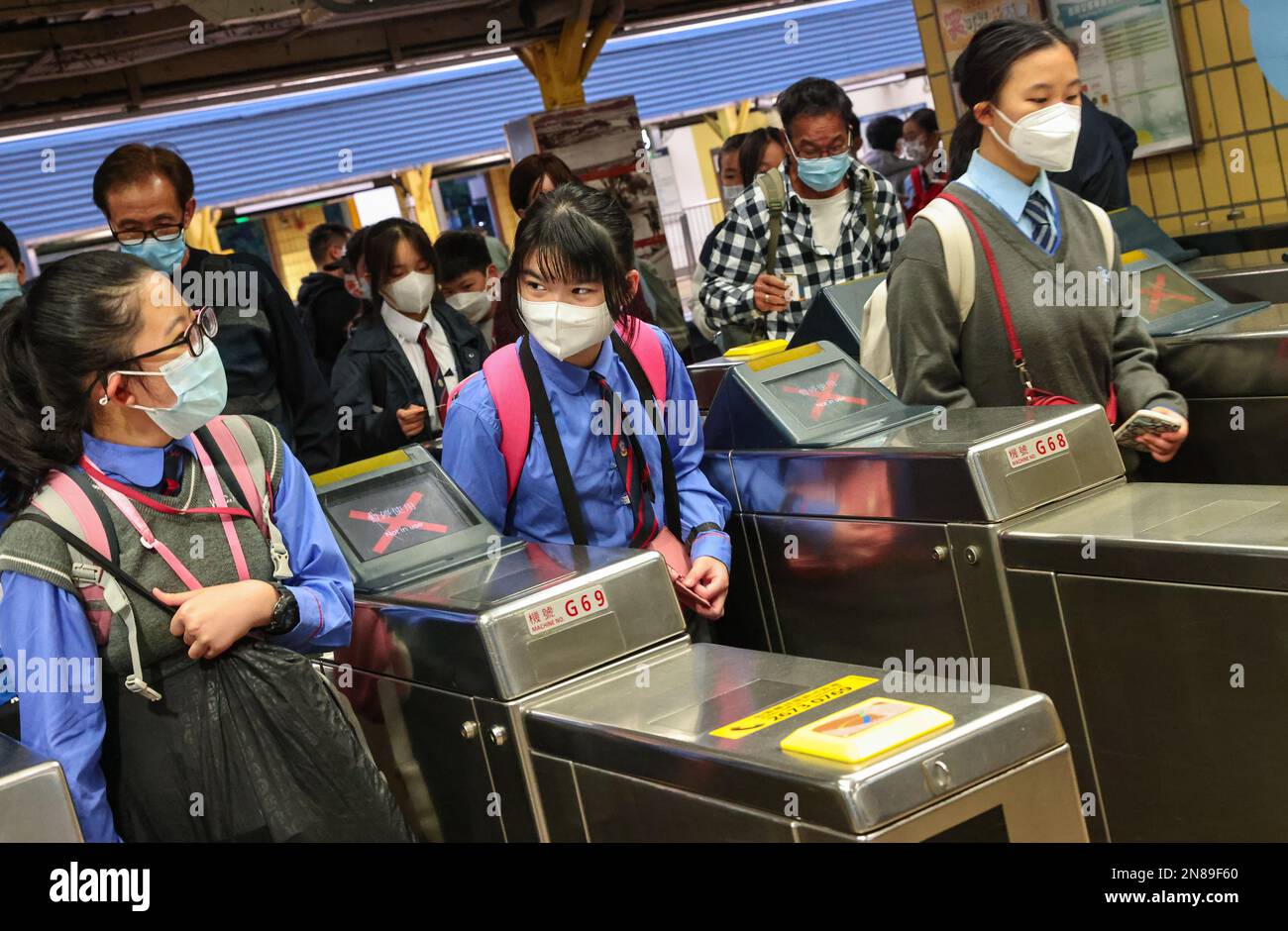 Secondary School first day for cross-border students at Sheung Shui MTR ...