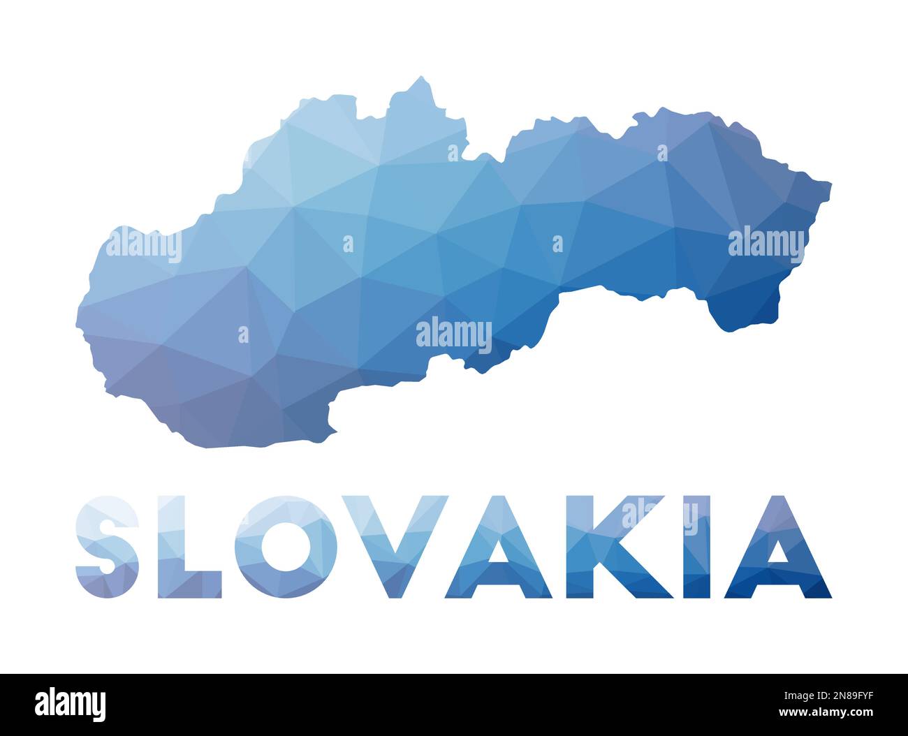 Low poly map of Slovakia. Geometric illustration of the country ...