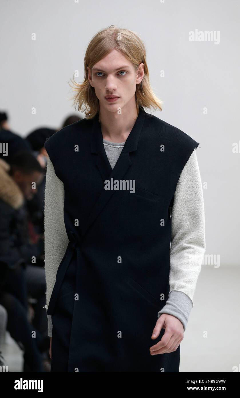 A model wears a creation by German fashion designer Tillmann Lauterbach ...