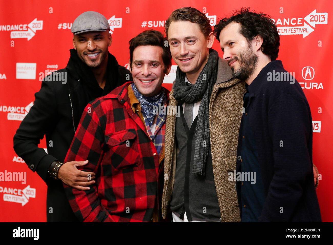 Cast members, from left to right, Ricky Whittle, James Callis, JJ Feild ...