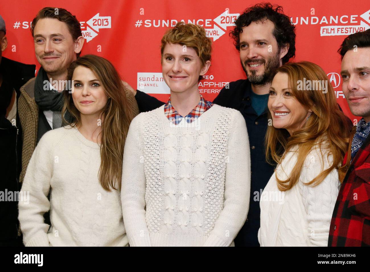 Cast members, from left to right, JJ Feild, Keri Russell, director ...