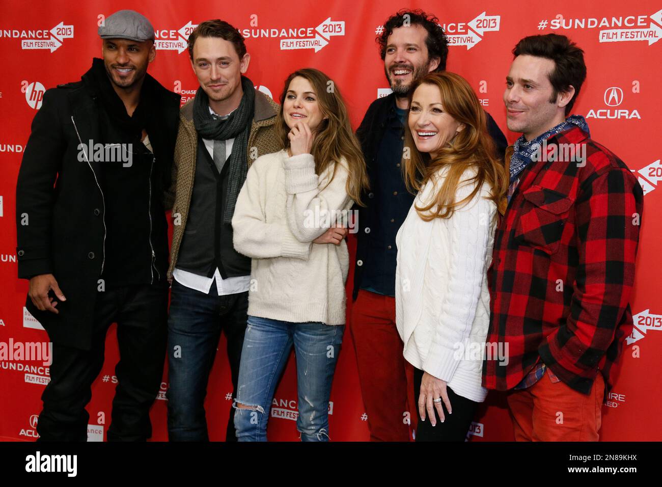 Cast members, from left to right, Ricky Whittle, JJ Feild, Keri Russell ...