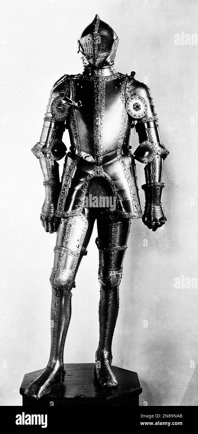This is a suit of parade armor that was worn by Maximilian II, possibly ...