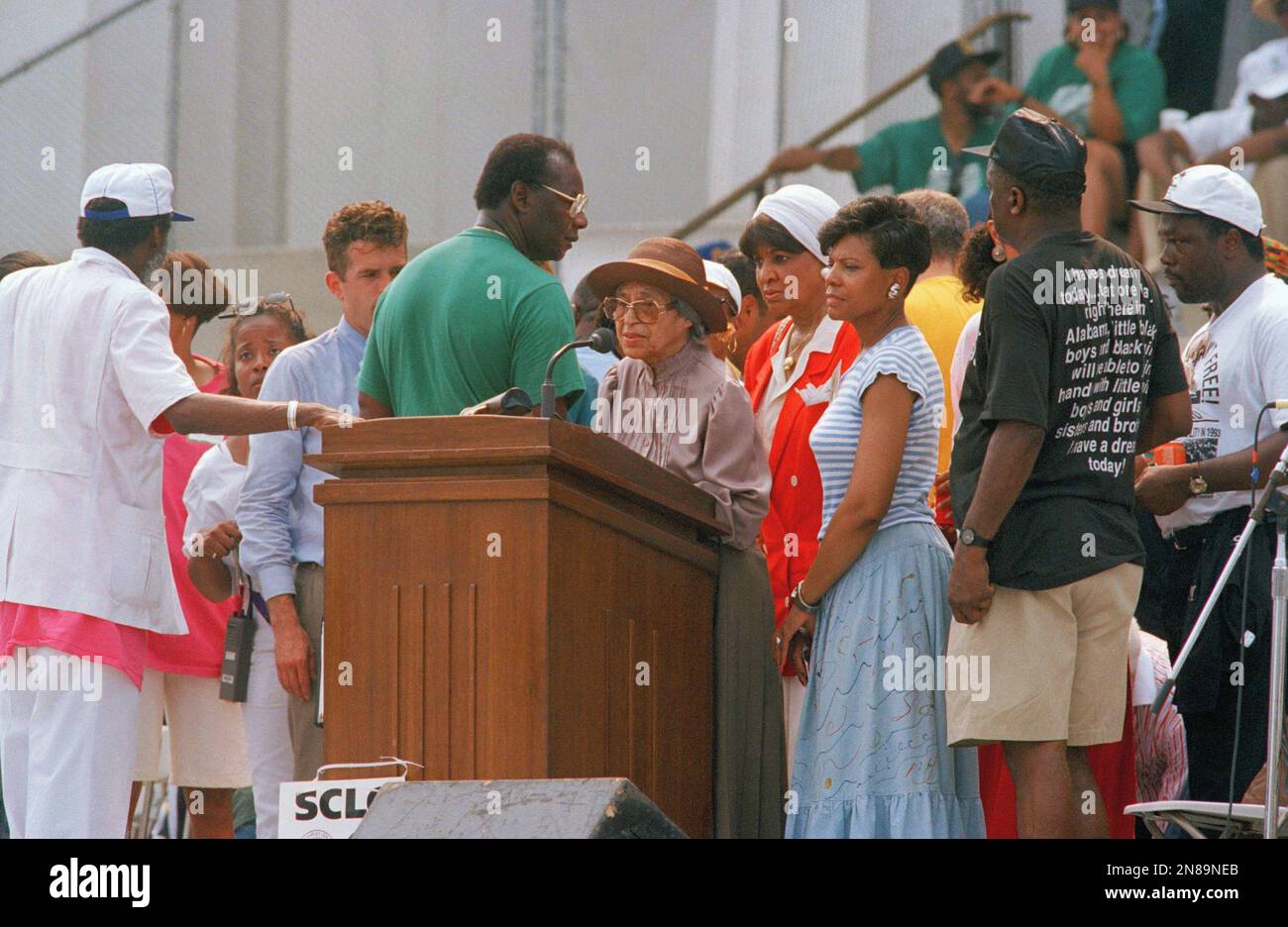 Rosa Parks is shown at the 30th Anniversary of the March on Washington ...